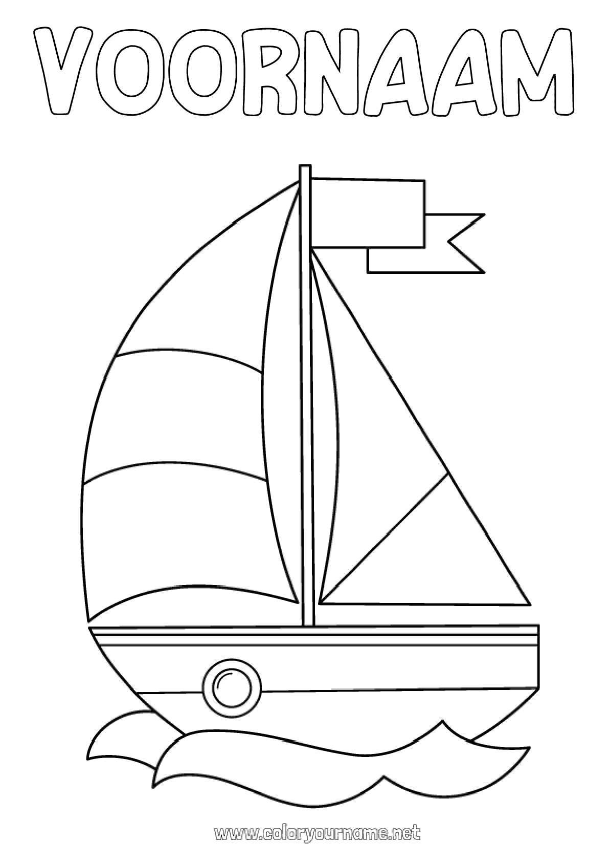 Kleurplaat nr.1571 - Zee Voertuigen Boot
