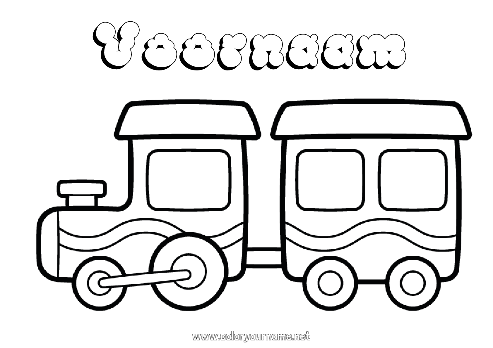 Kleurplaat nr.1572 - Voertuigen Locomotief Eenvoudige kleurplaten