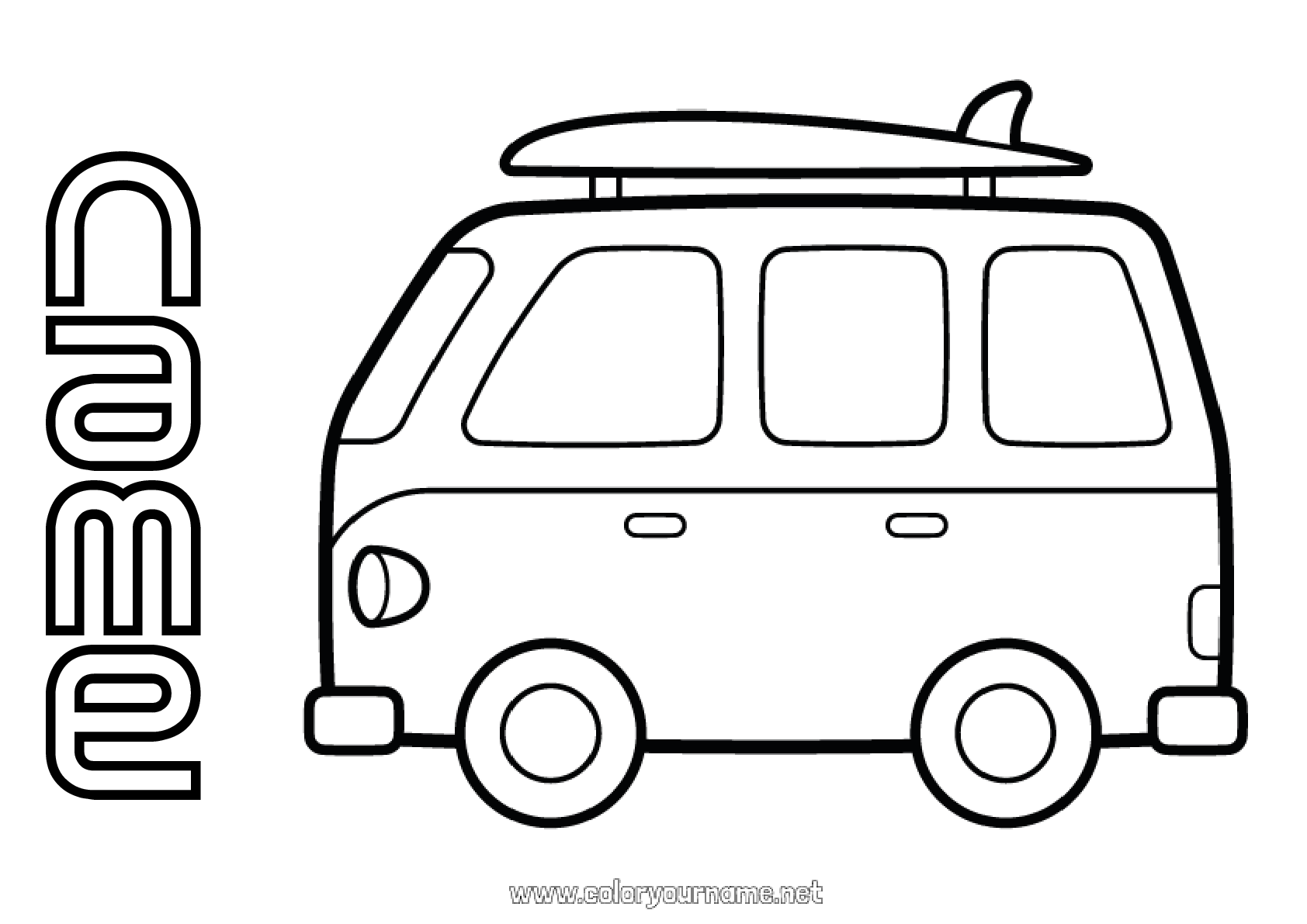 Coloring page No.1575 - Vehicles Easy coloring pages Surf