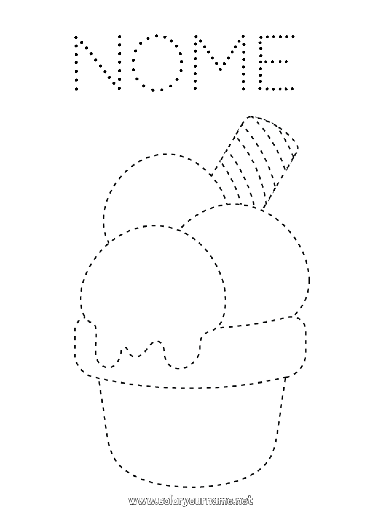 Pagina da colorare n.1577 - Cibo Attività per Bambini Punti da unire