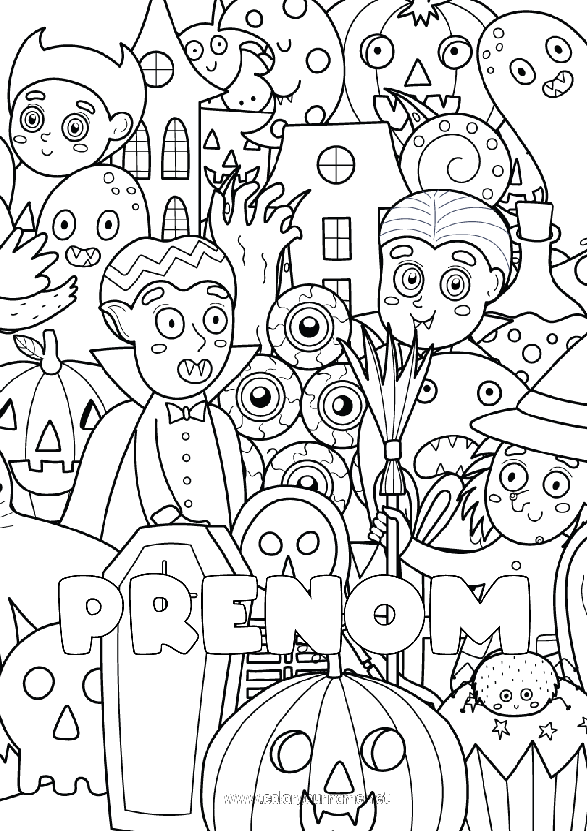 Coloriage n°231 - Fantôme Château Halloween