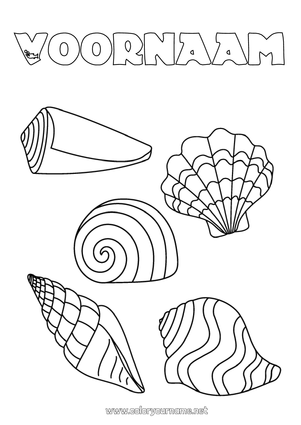 Kleurplaat nr.1600 - Zomer Zee Dier