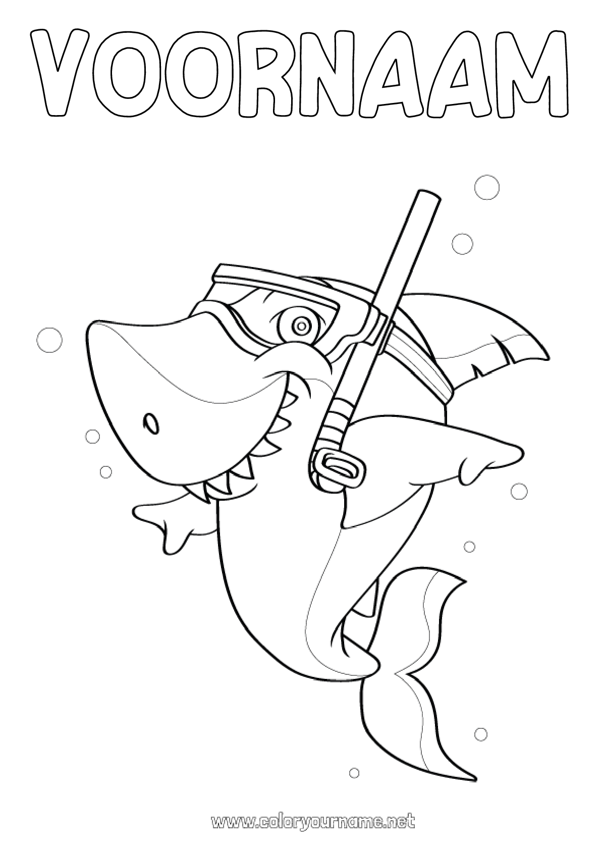 Kleurplaat nr.1618 - Dier Intermediaire kleurplaten Haai