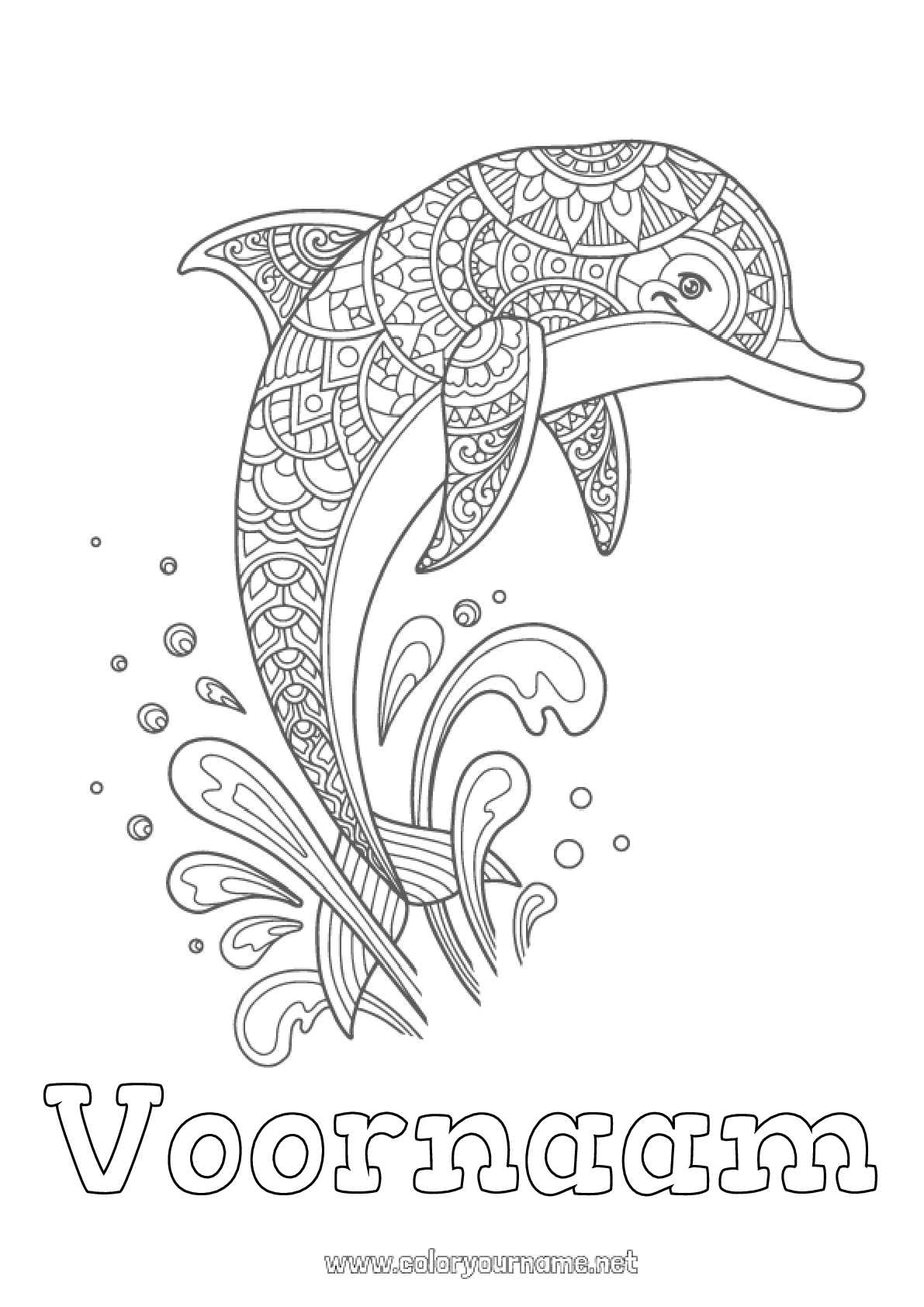Kleurplaat nr.1630 - Mandala Zee Dier