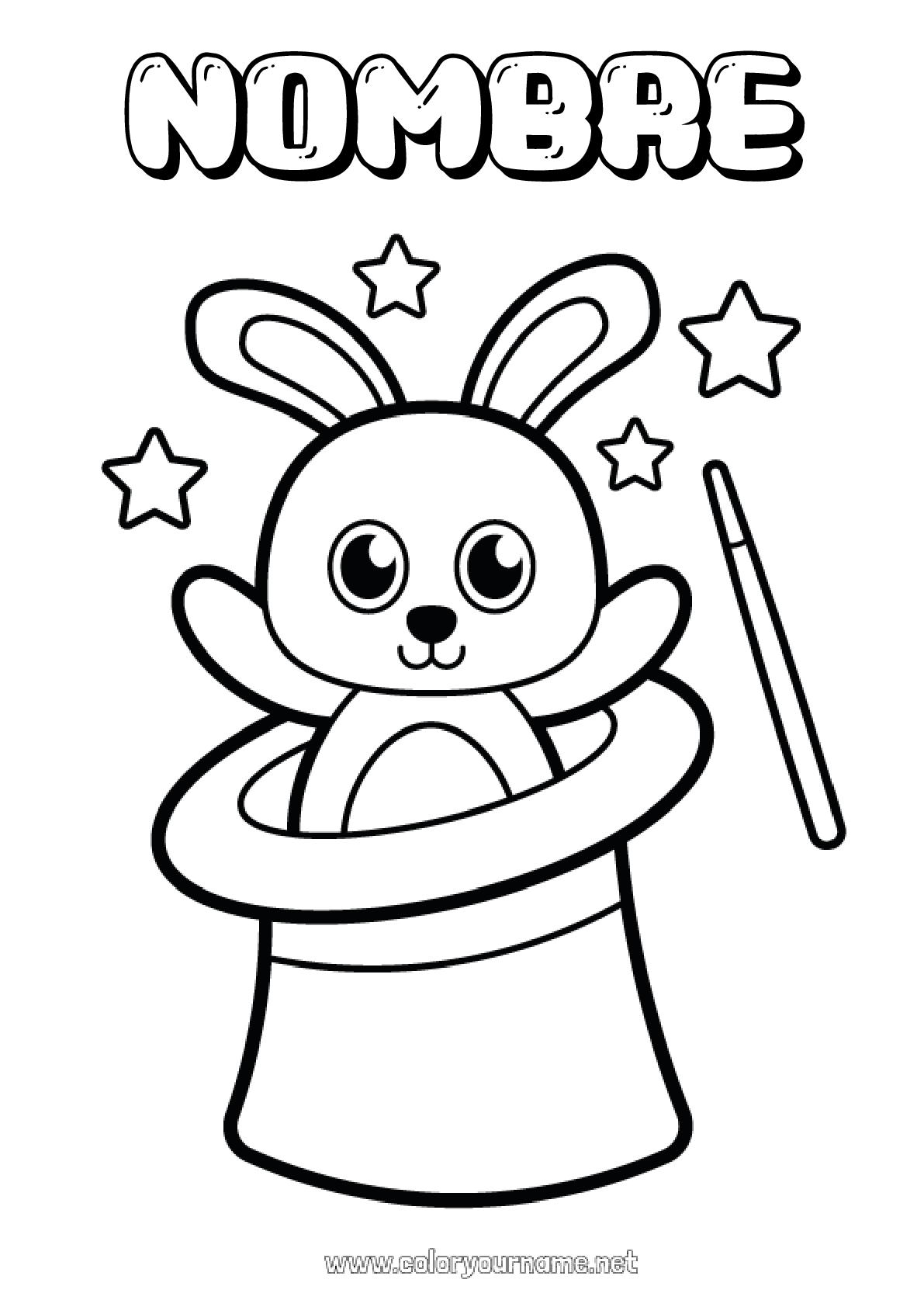 Nº de colorear 1634 - Conejo Animales Dibujos fáciles para colorear