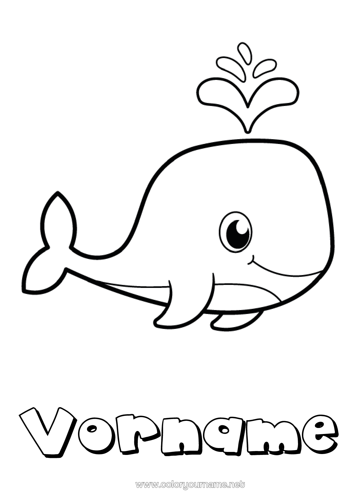 Malvorlage Nr.1637 - Niedlich Wal Tier