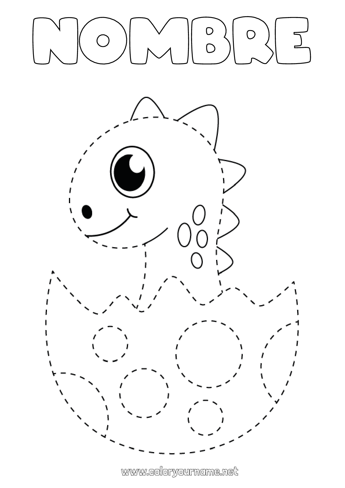 Nº de colorear 1639 - Lindo Dinosaurios Actividades para niños