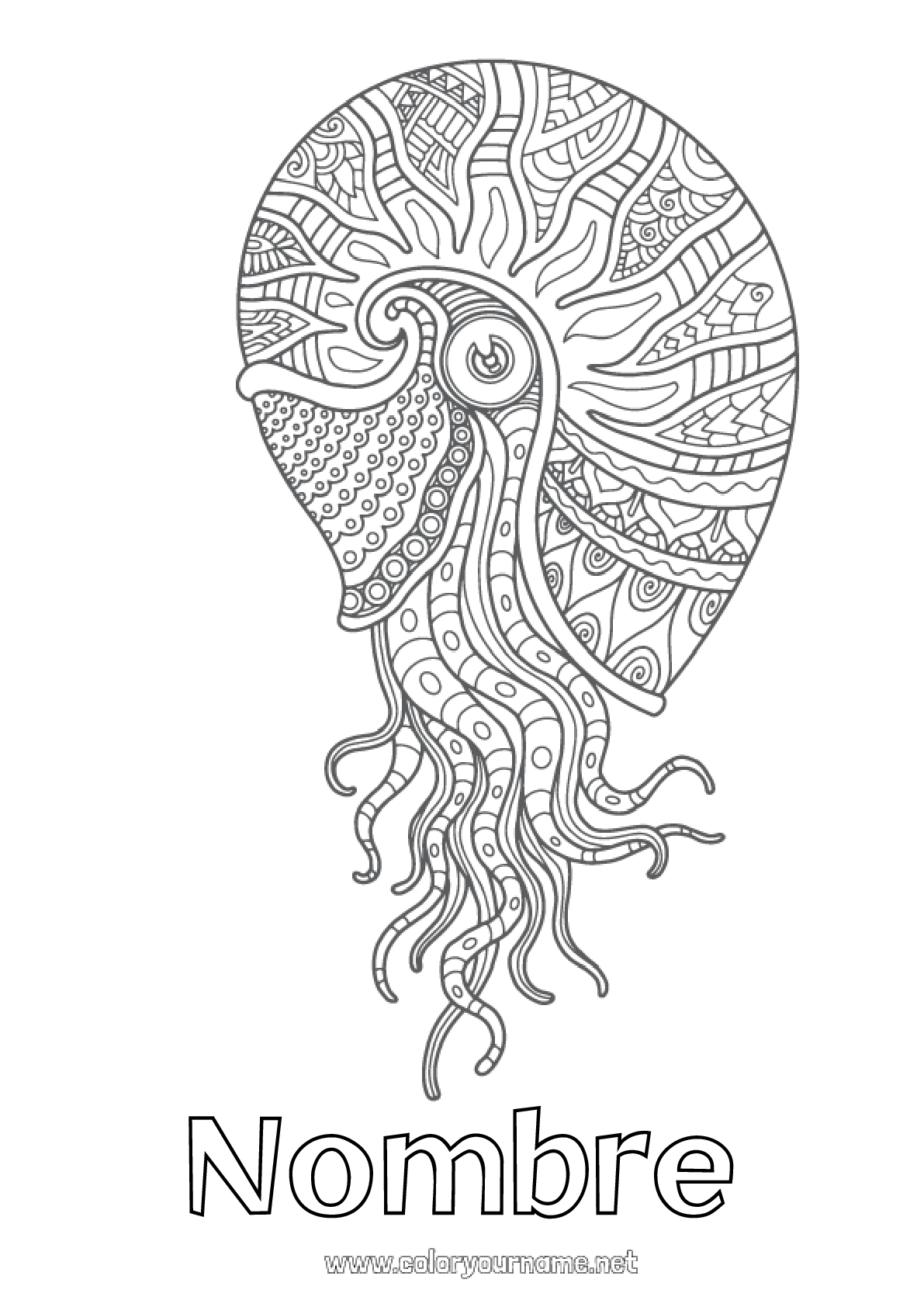 Nº de colorear 1670 - Mandala Mar Animales