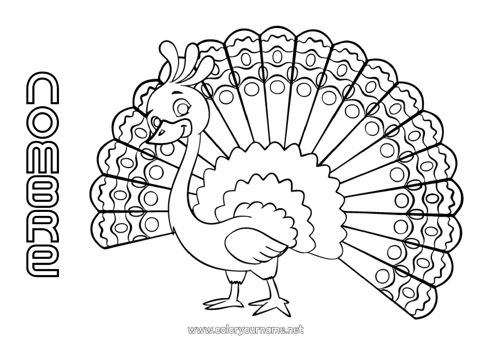Nº De Colorear 1687 Animales Pavo Real Dibujos Intermedios Para Colorear