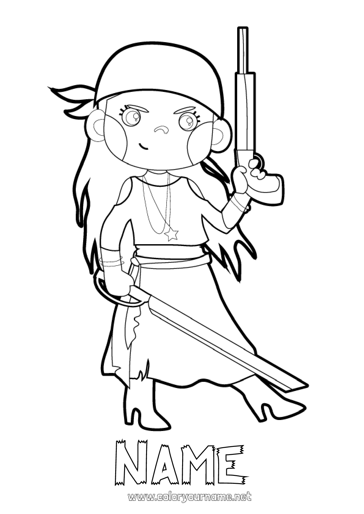 Coloring page No.1688 - Pirate Intermediate coloring pages