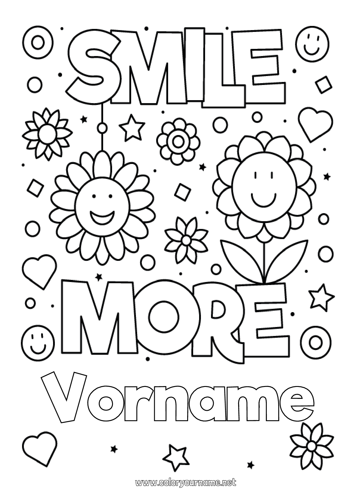 Malvorlage Nr.1694 - Blumen Positiv Smiley