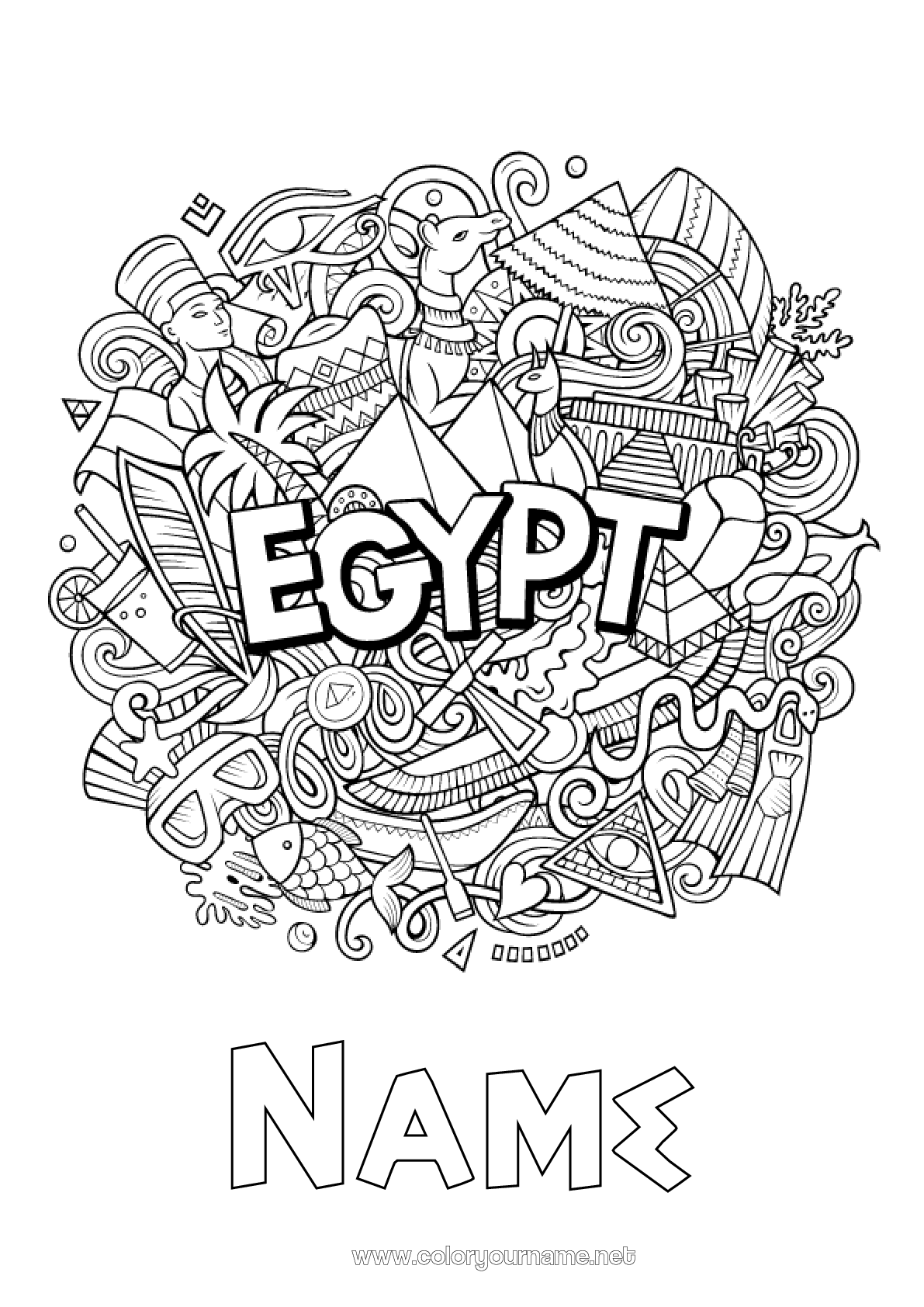 Coloring page No.1720 - Geography Egypt Symbols