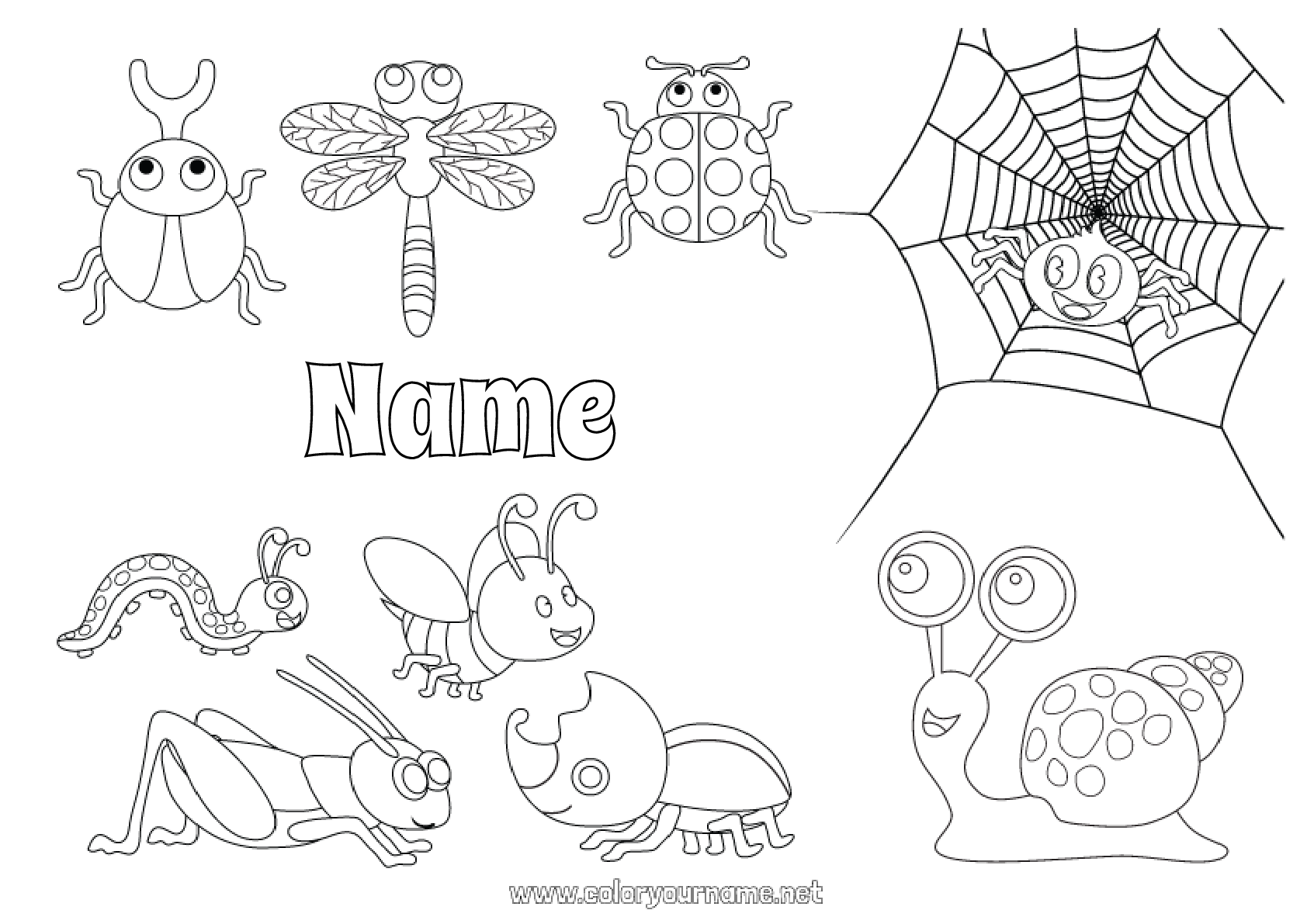 Insects Coloring Pages For Kids Printable