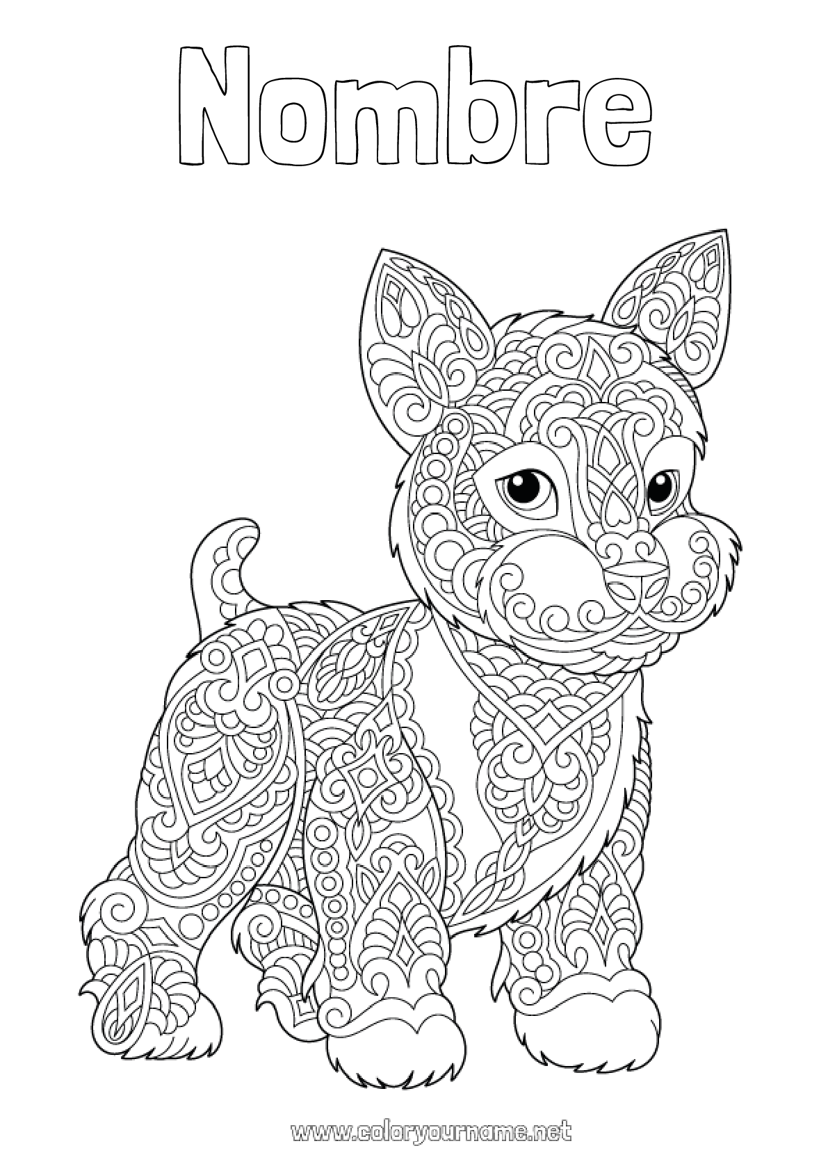 Nº De Colorear 1738 Calma Y Zen Mandala Perro