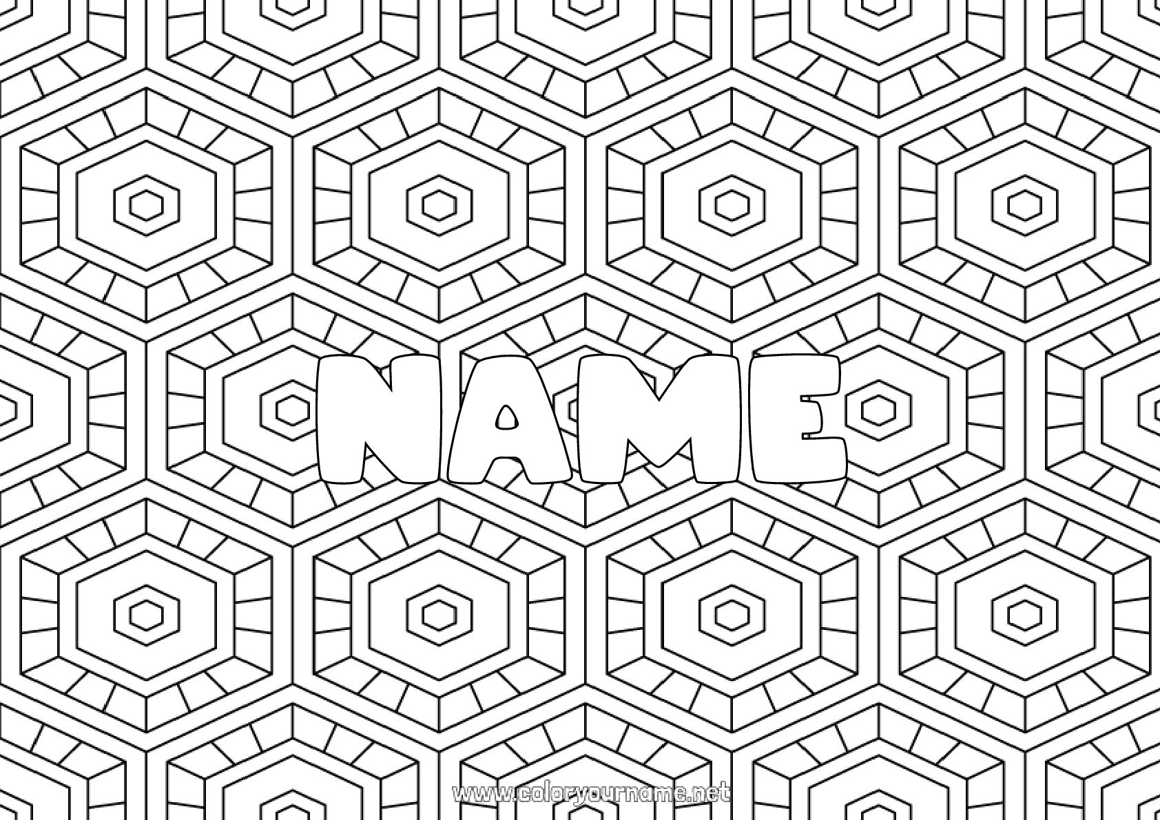 Coloring page No.1742 - Calm and zen Mandala Decorated name