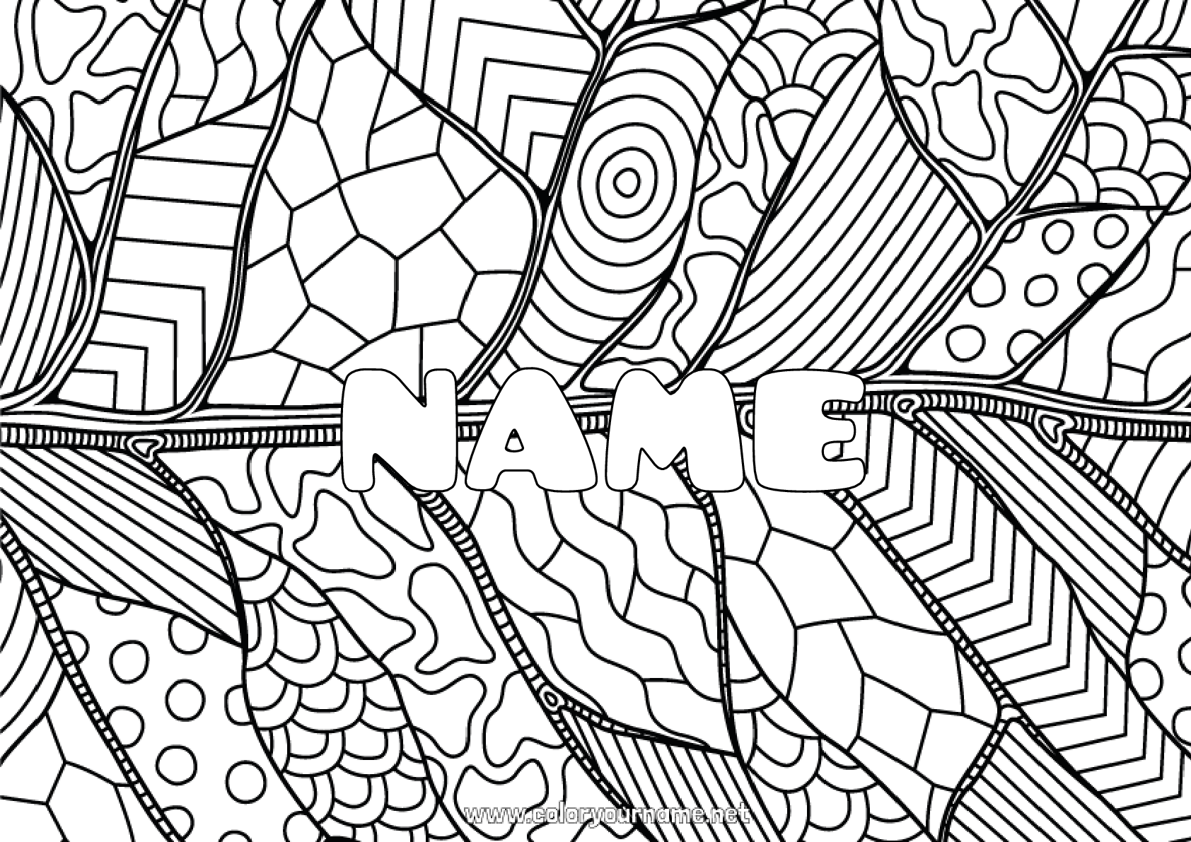 Coloring page No.1745 - Calm and zen Art Decorated name