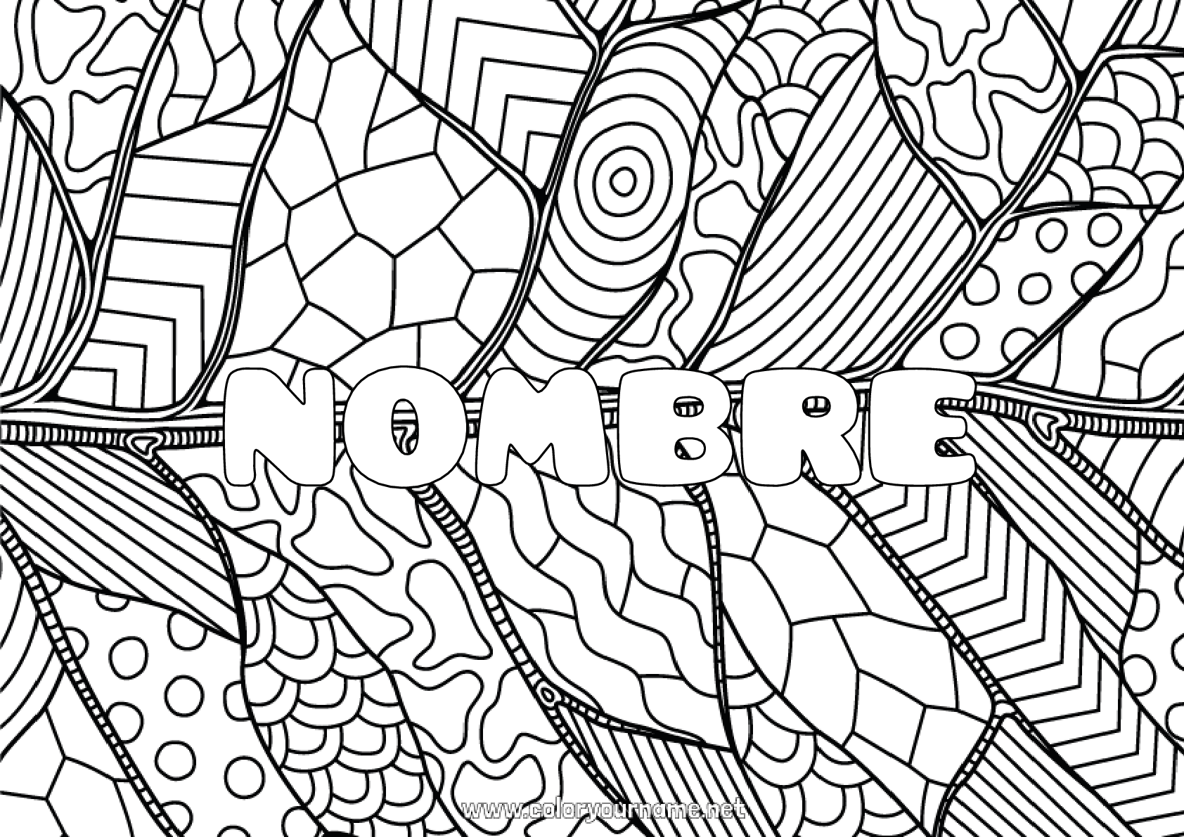 Nº de colorear 1745 - Calma y zen Arte Nombre decorado