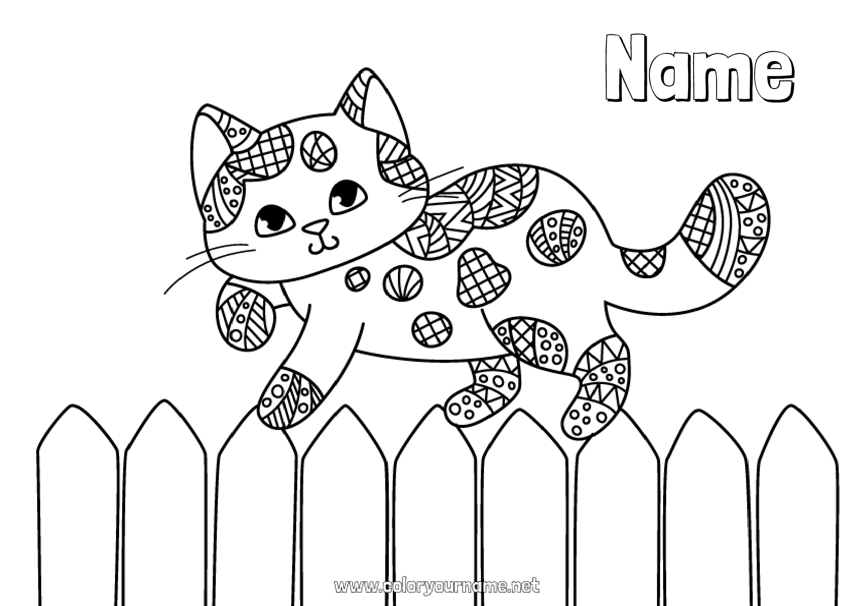 Coloring page No.1762 - Cat Animal Antistress