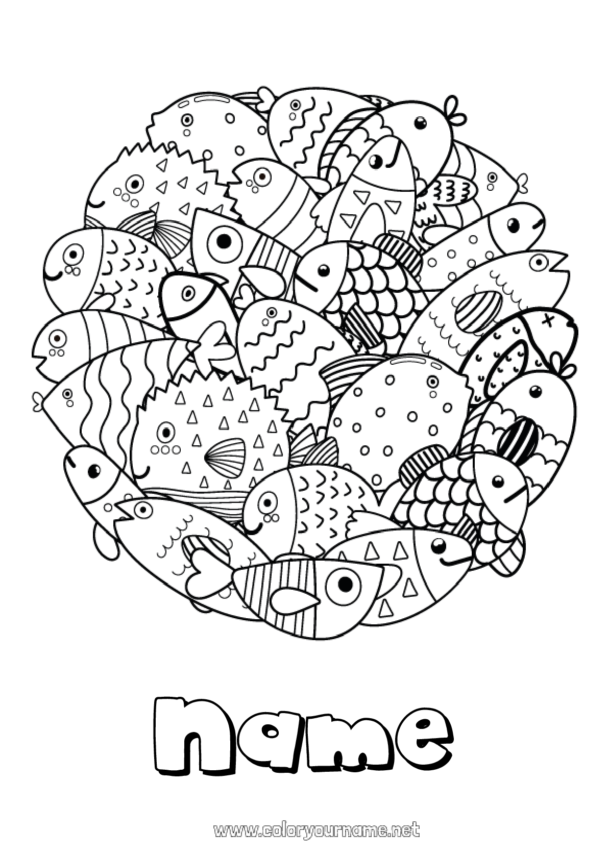 Coloring page No.1780 - Animal Fish April Fools' Day