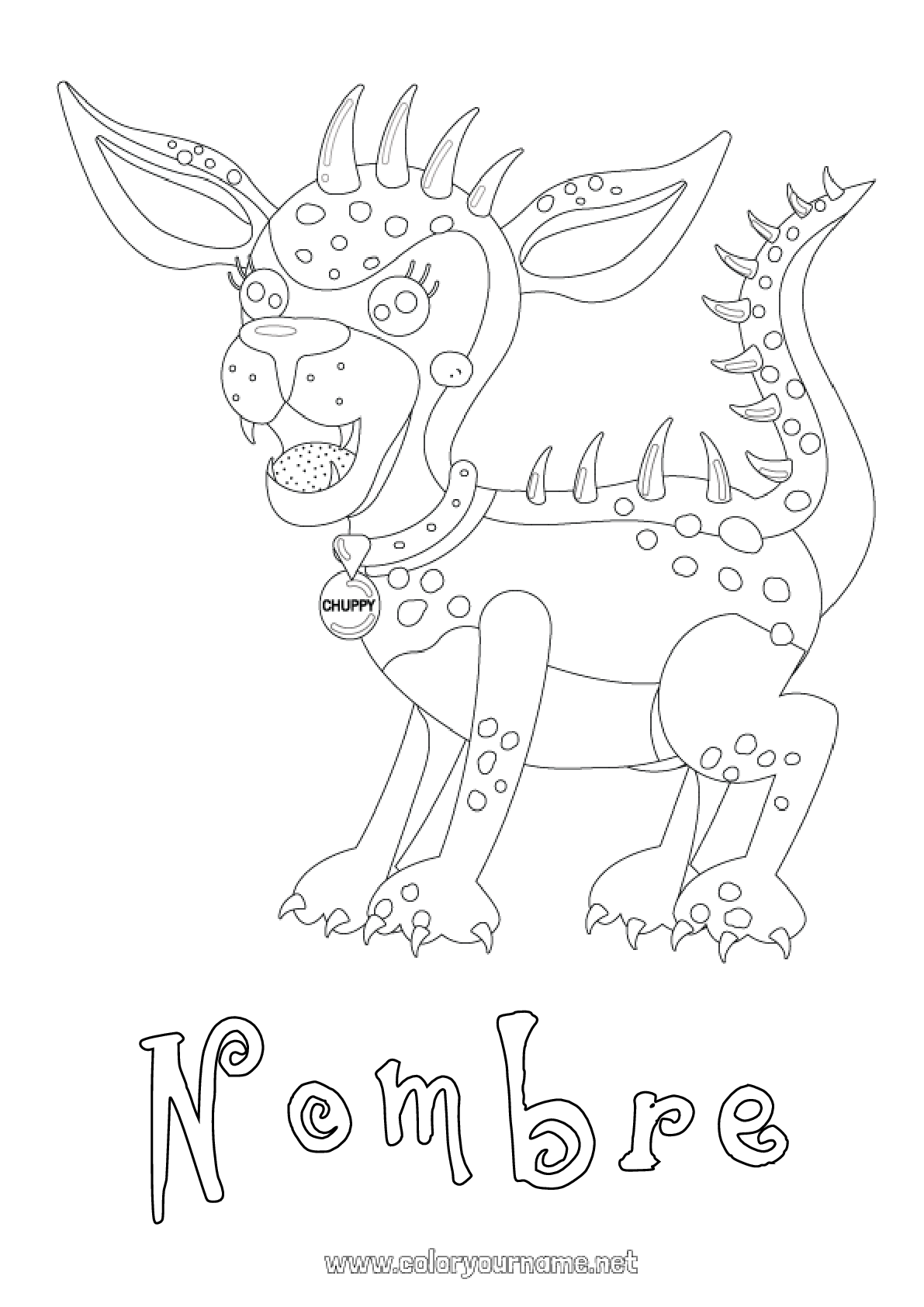 Nº de colorear 1793 - Monstruo Perro Animales