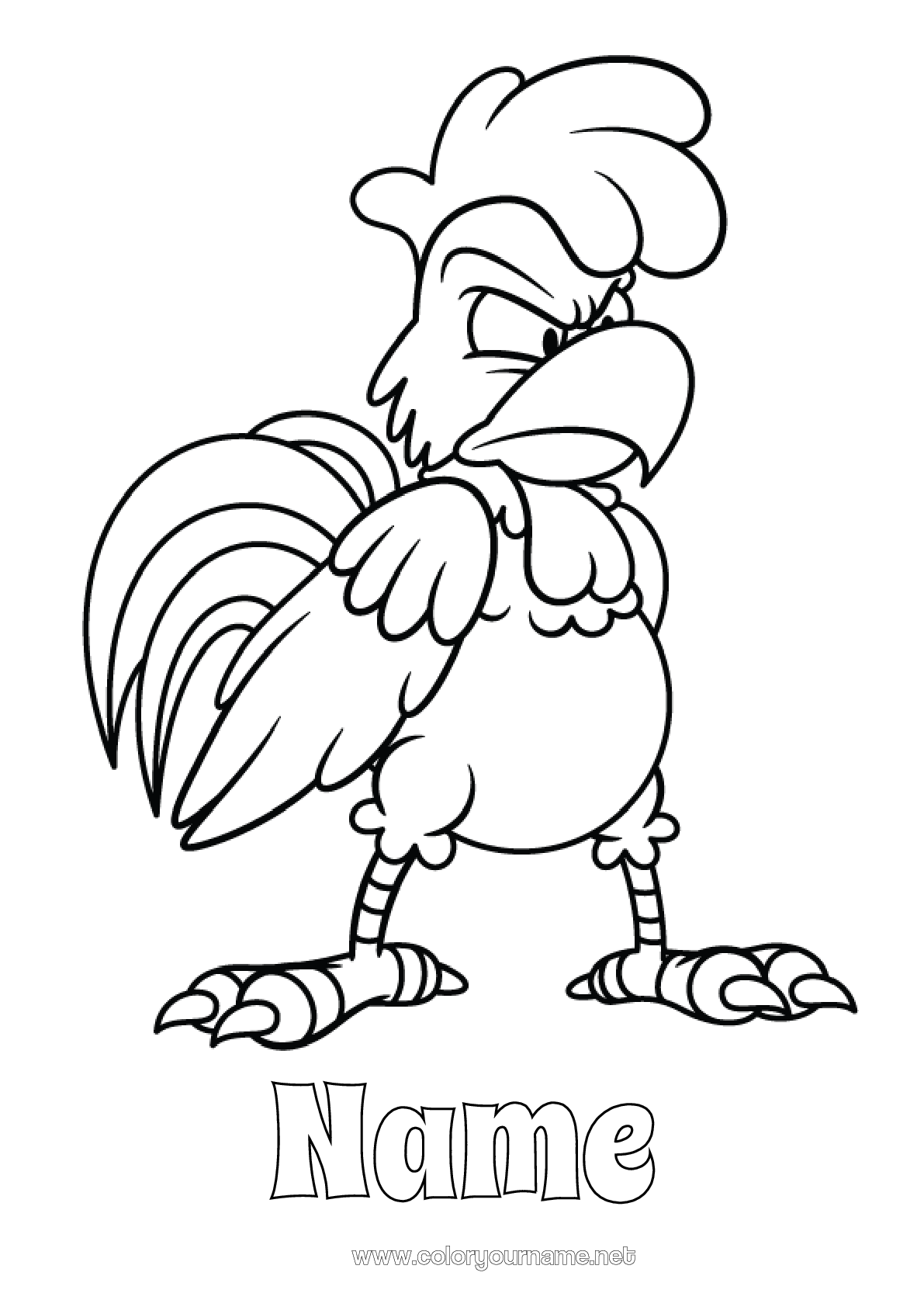 Coloring page No.1828 - Animal Rooster Farm