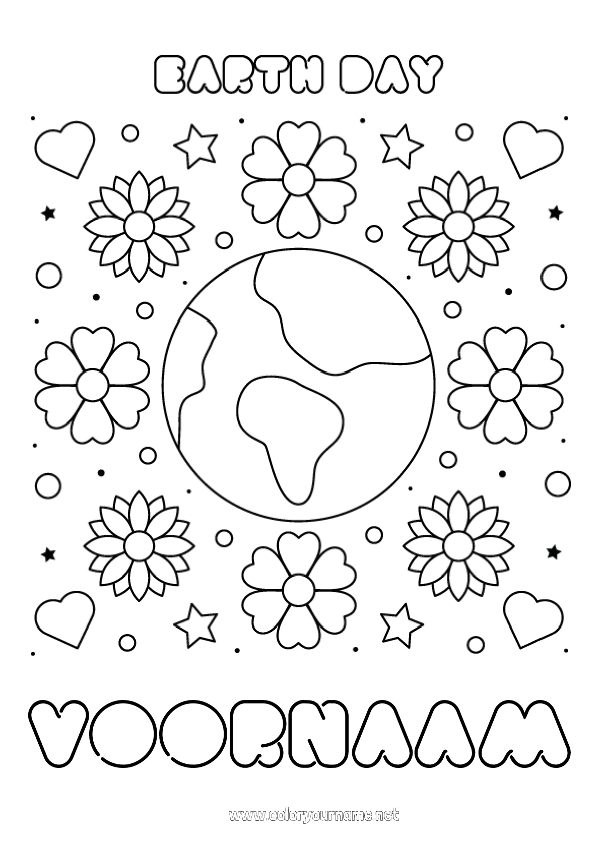 Kleurplaat nr.1832 - Bloemen Eenvoudige kleurplaten Aarde