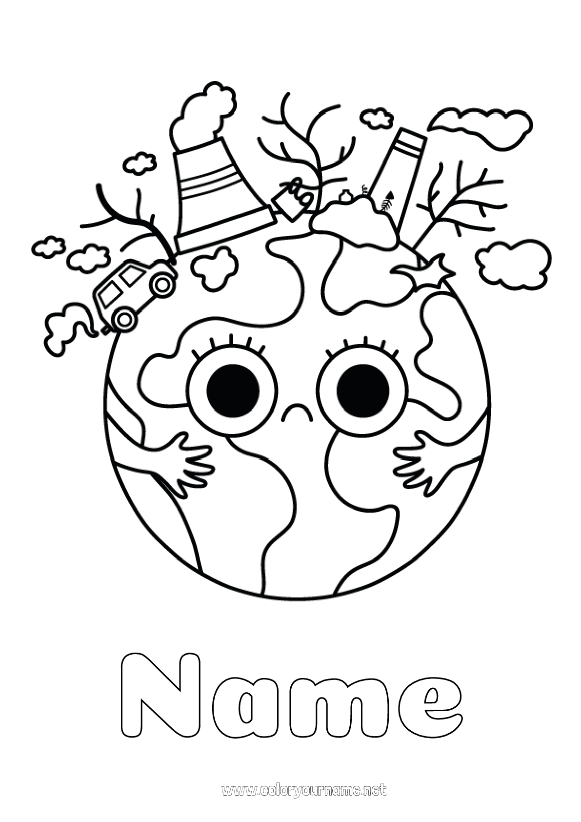 Coloring page No.1838 - Kawaii Ecology Children's activities