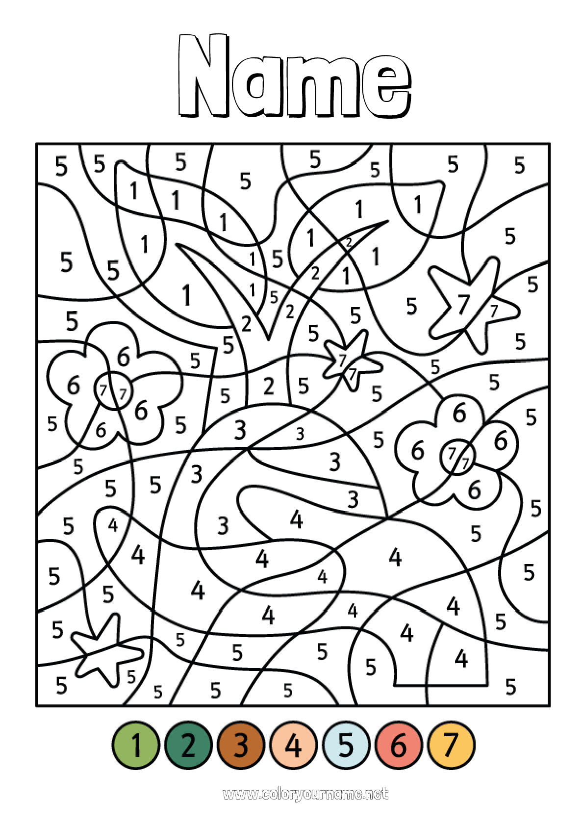 Coloring page No.1840 - Number Ecology Coloring by numbers