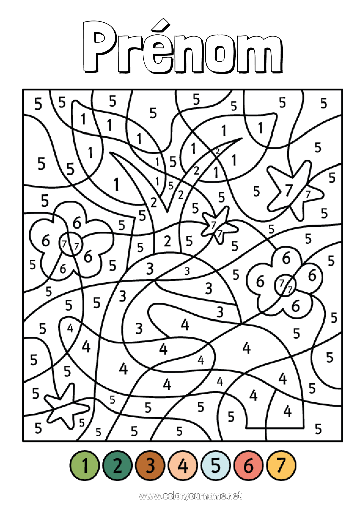Coloriage n°1840 - Chiffre écologie Coloriages magiques