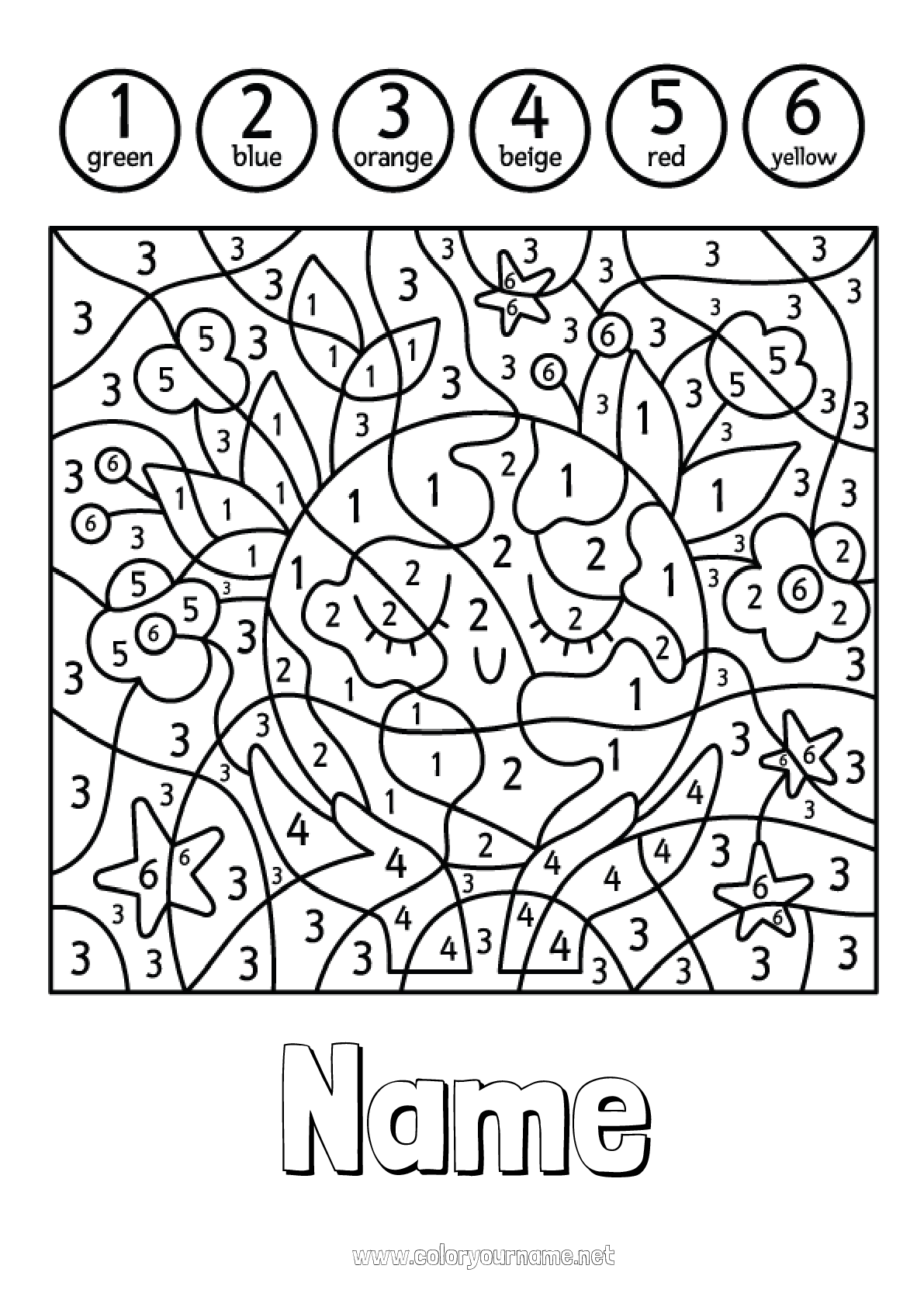 Coloring page No.1844 - Number Ecology Coloring by numbers