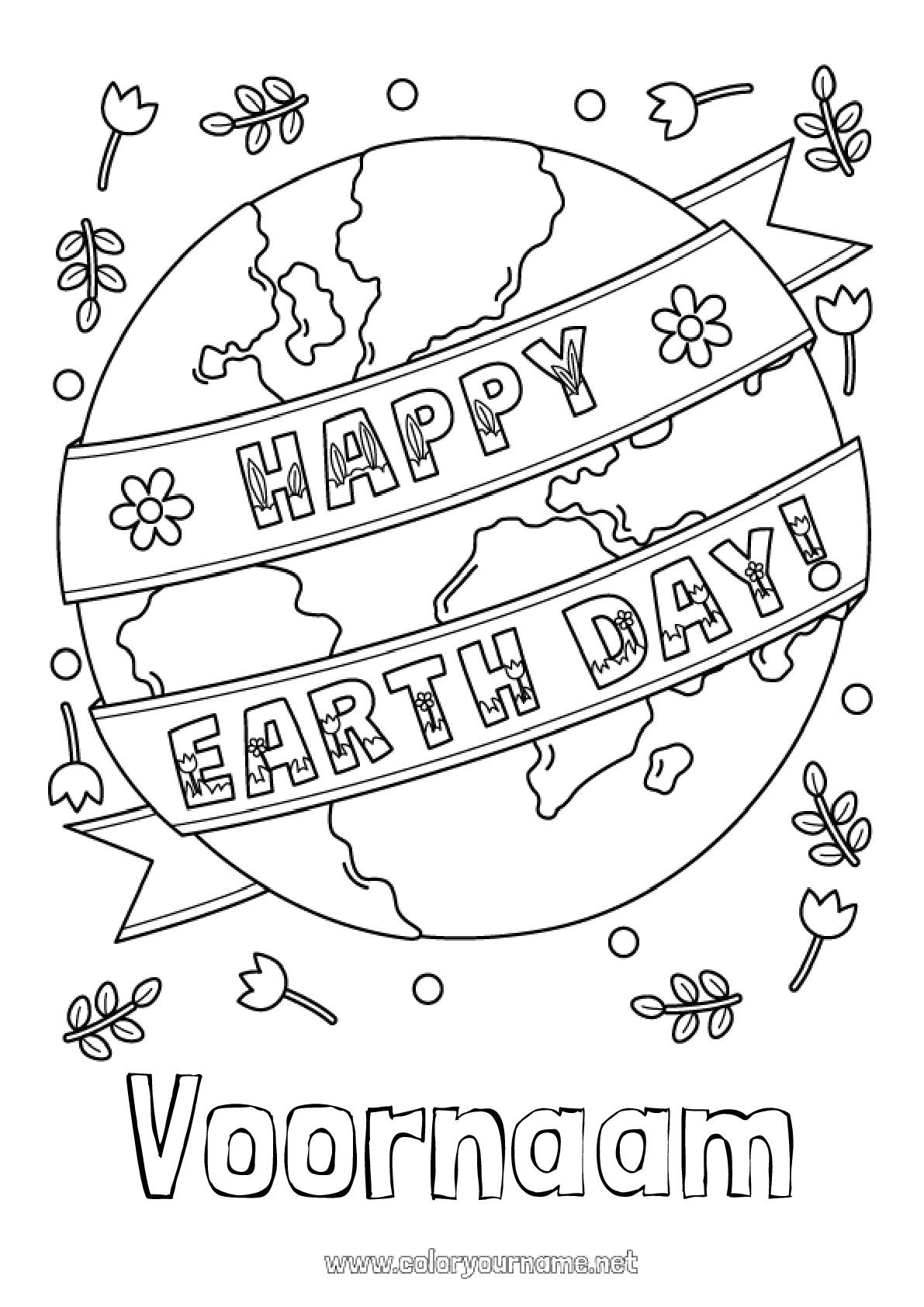 Kleurplaat nr.1848 - Ecologie Aarde Aarde Dag