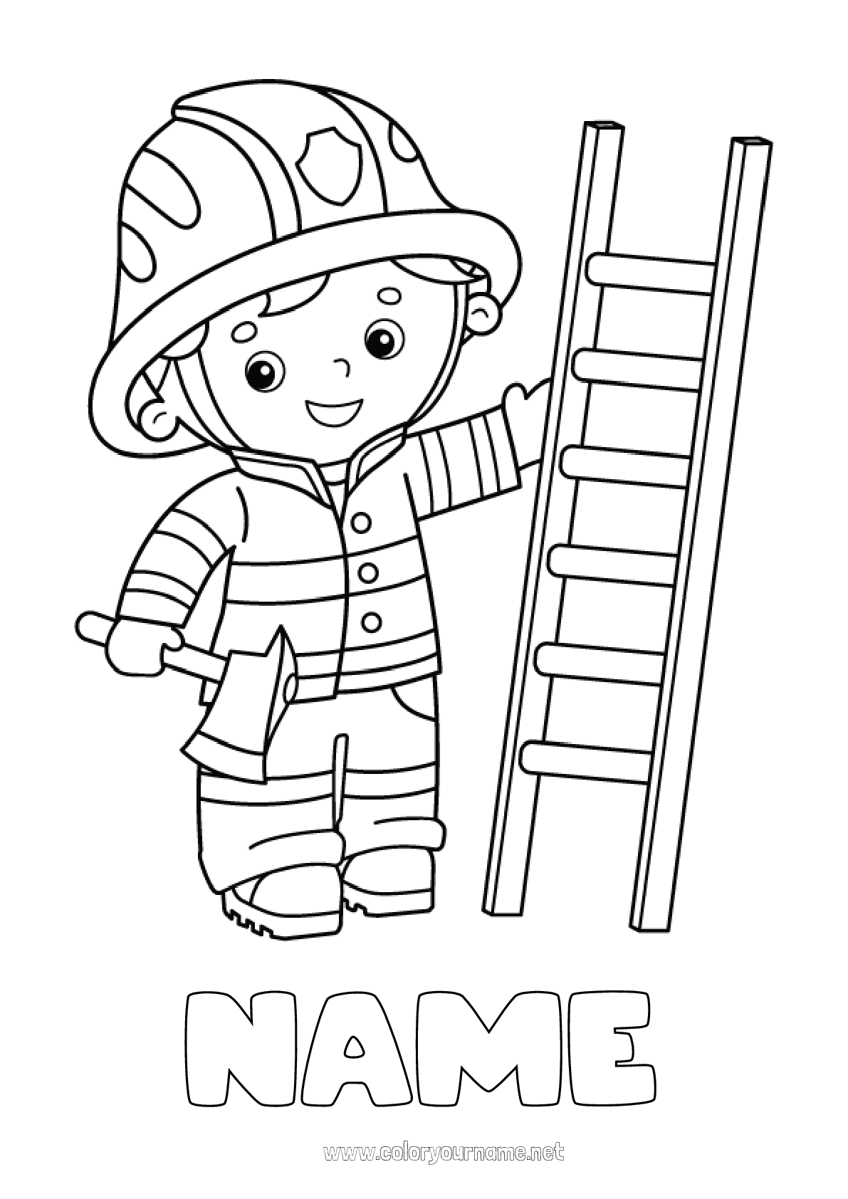Fireman Boots Coloring Page