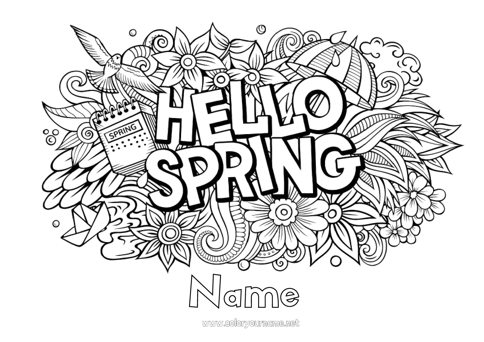 Coloring page No.1891 - Spring Symbols