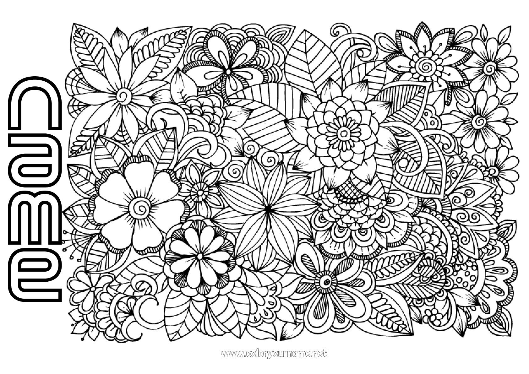 Coloring page No.1893 - Flowers Calm and zen Mandala
