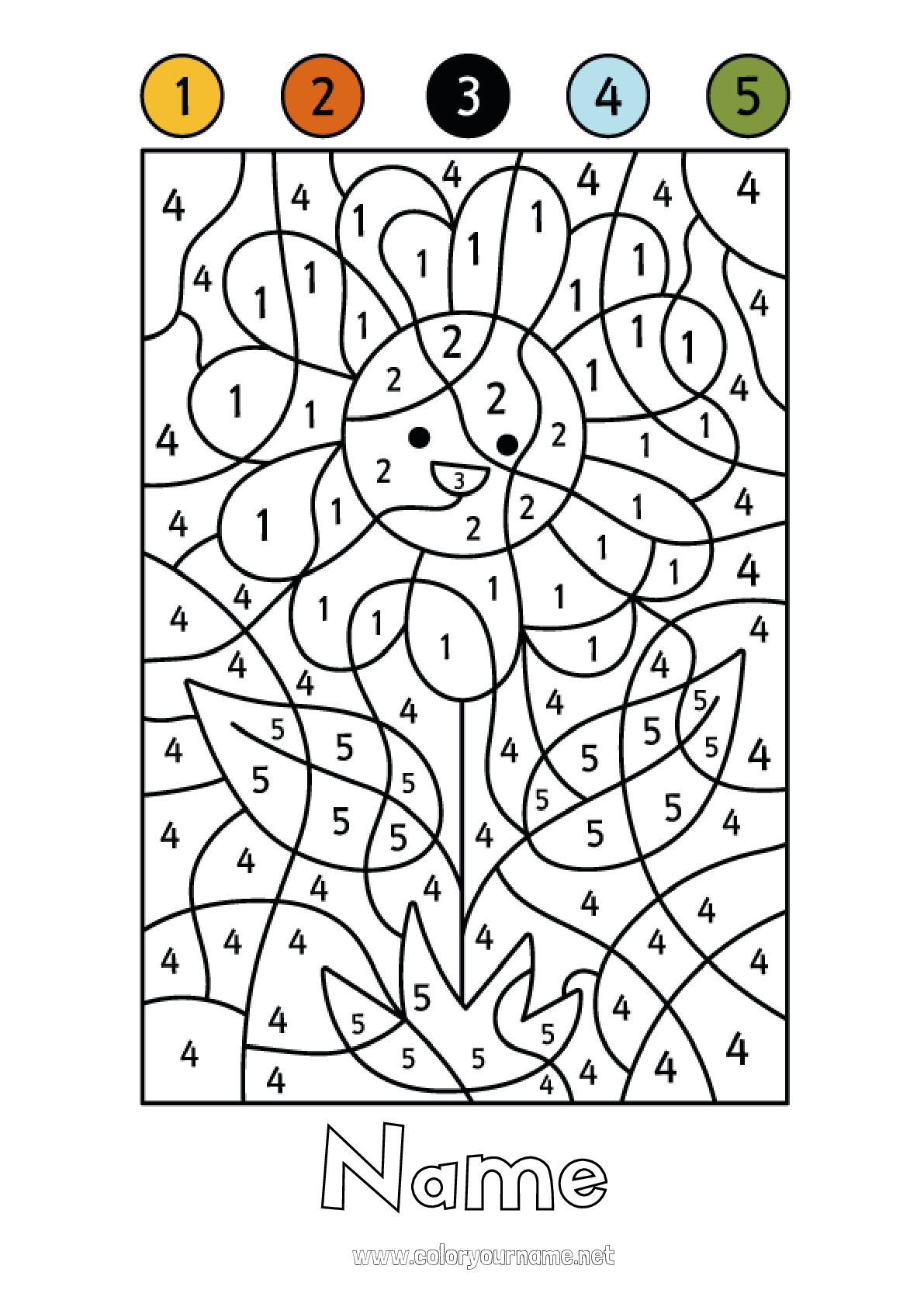 Coloring page No.1902 - Flowers Number Summer