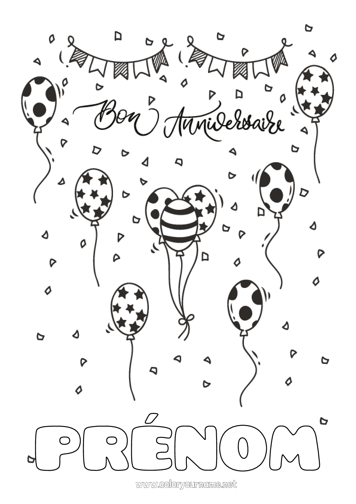 Joyeux Anniversaire ! : 96 coloriages personnalisables gratuits à ...