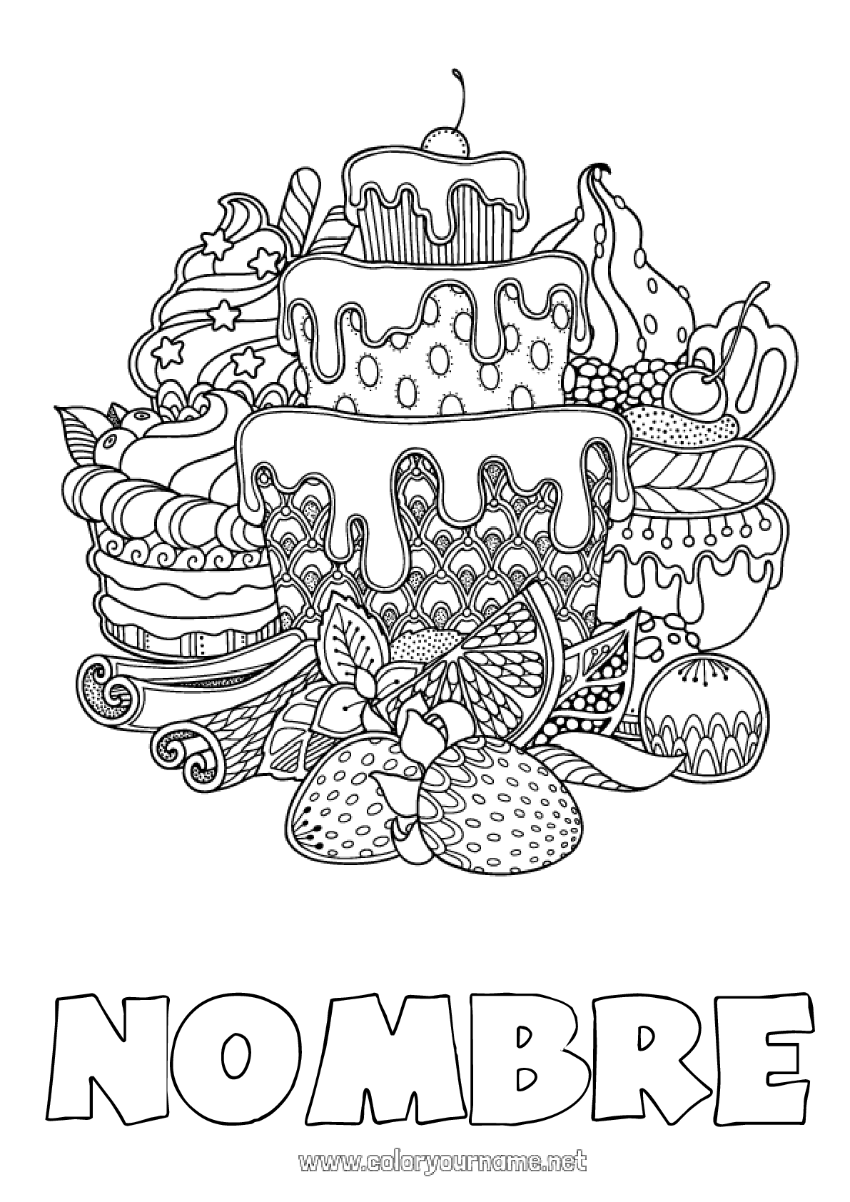 Feliz cumpleaños ! : 40 dibujos para colorear personalizables gratis ...