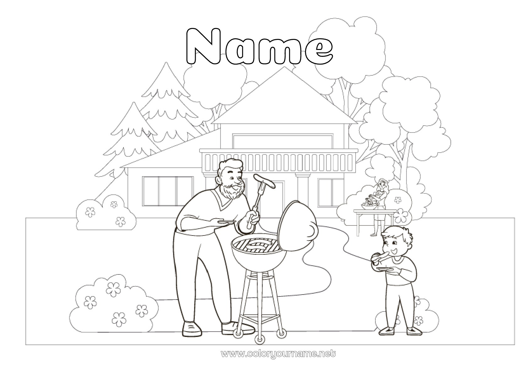Coloring page No.2001 - Dad Food House