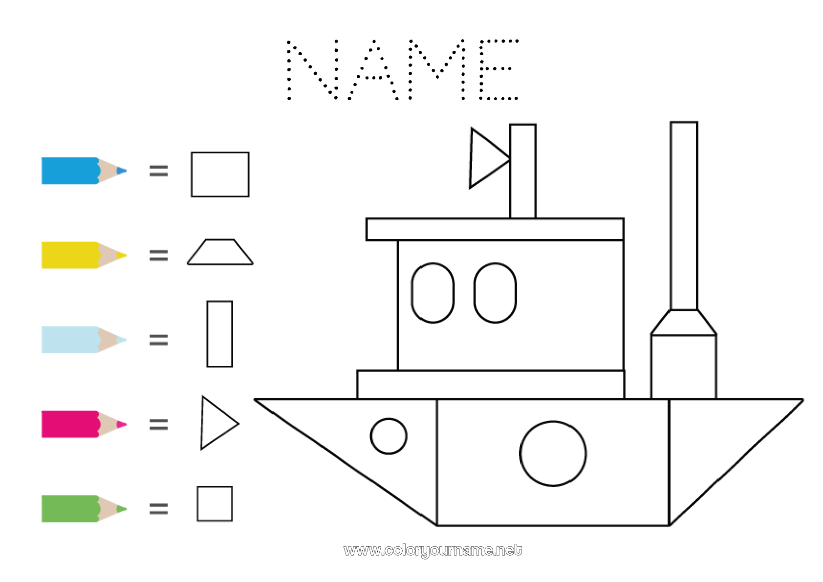 Coloring page No.2006 - Sea Vehicles Coloring by numbers