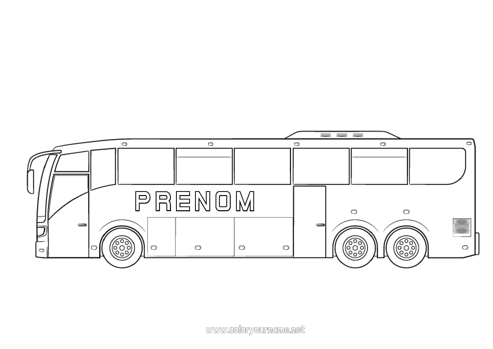 Coloriage n°2017 - Véhicules Bus, car Coloriages intermédiaires
