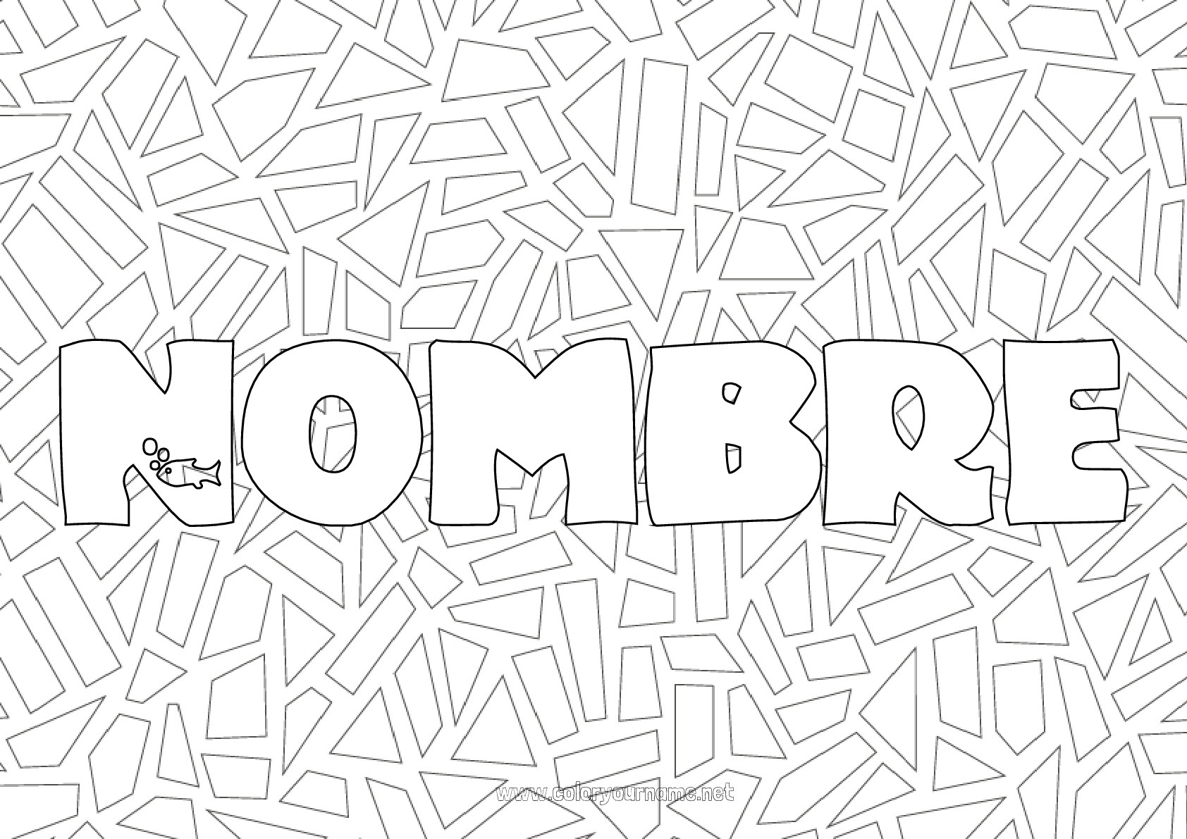 Nº de colorear 2036 - Arte Nombre decorado España