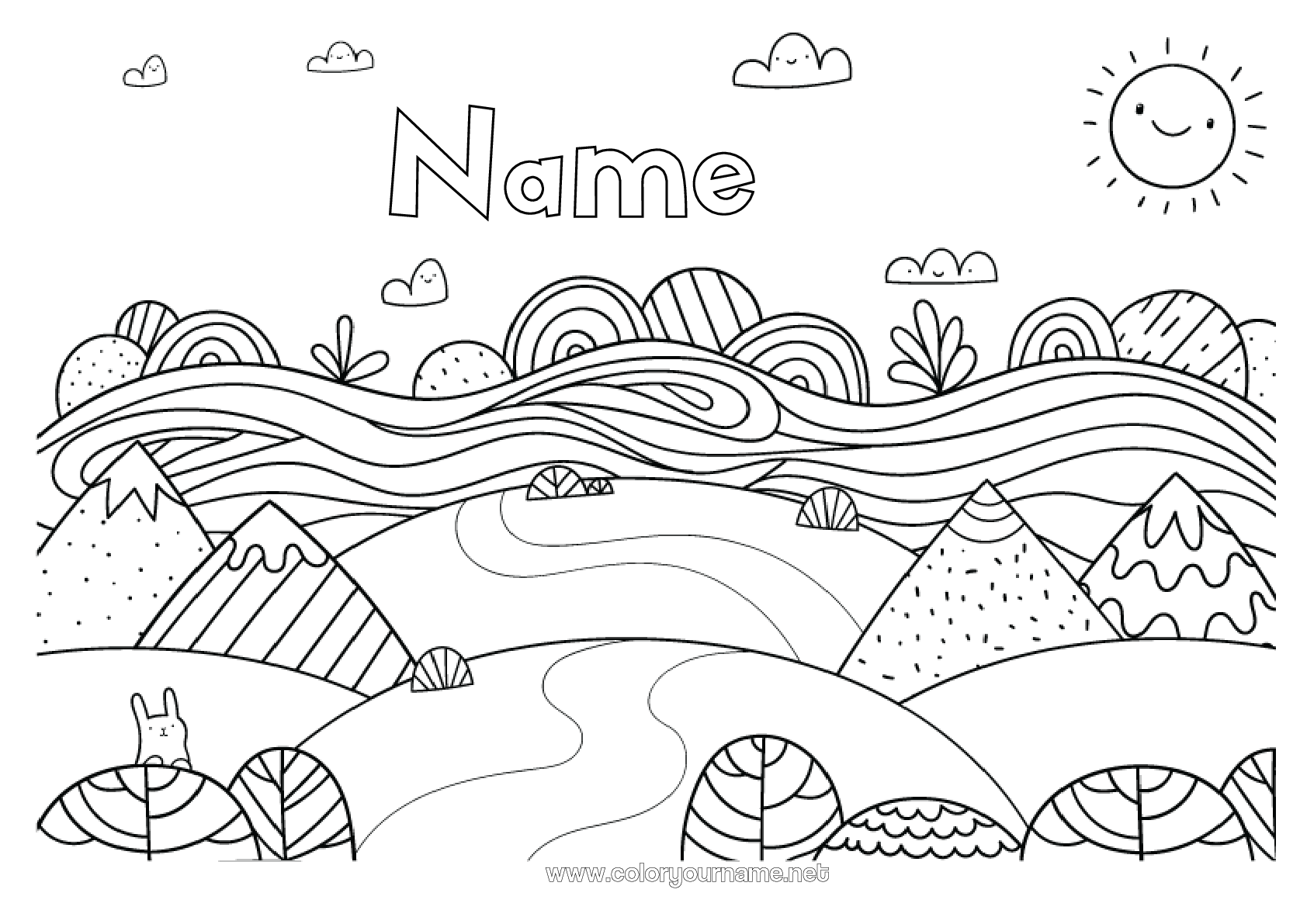Coloring page No.2054 - Spring Sun Doodle