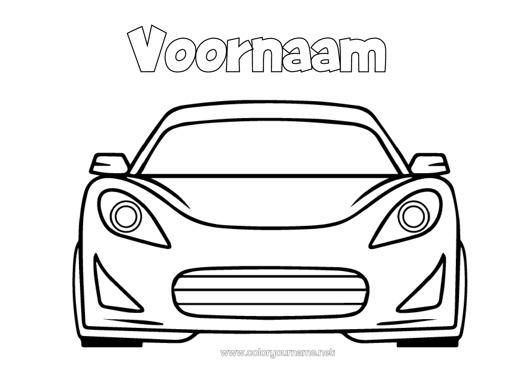 Kleurplaat nr.2066 - Voertuigen Auto Raceauto