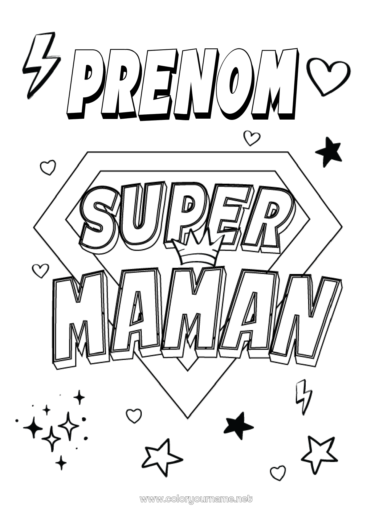 Coloriage n°2078 - Maman Héros Coloriages faciles