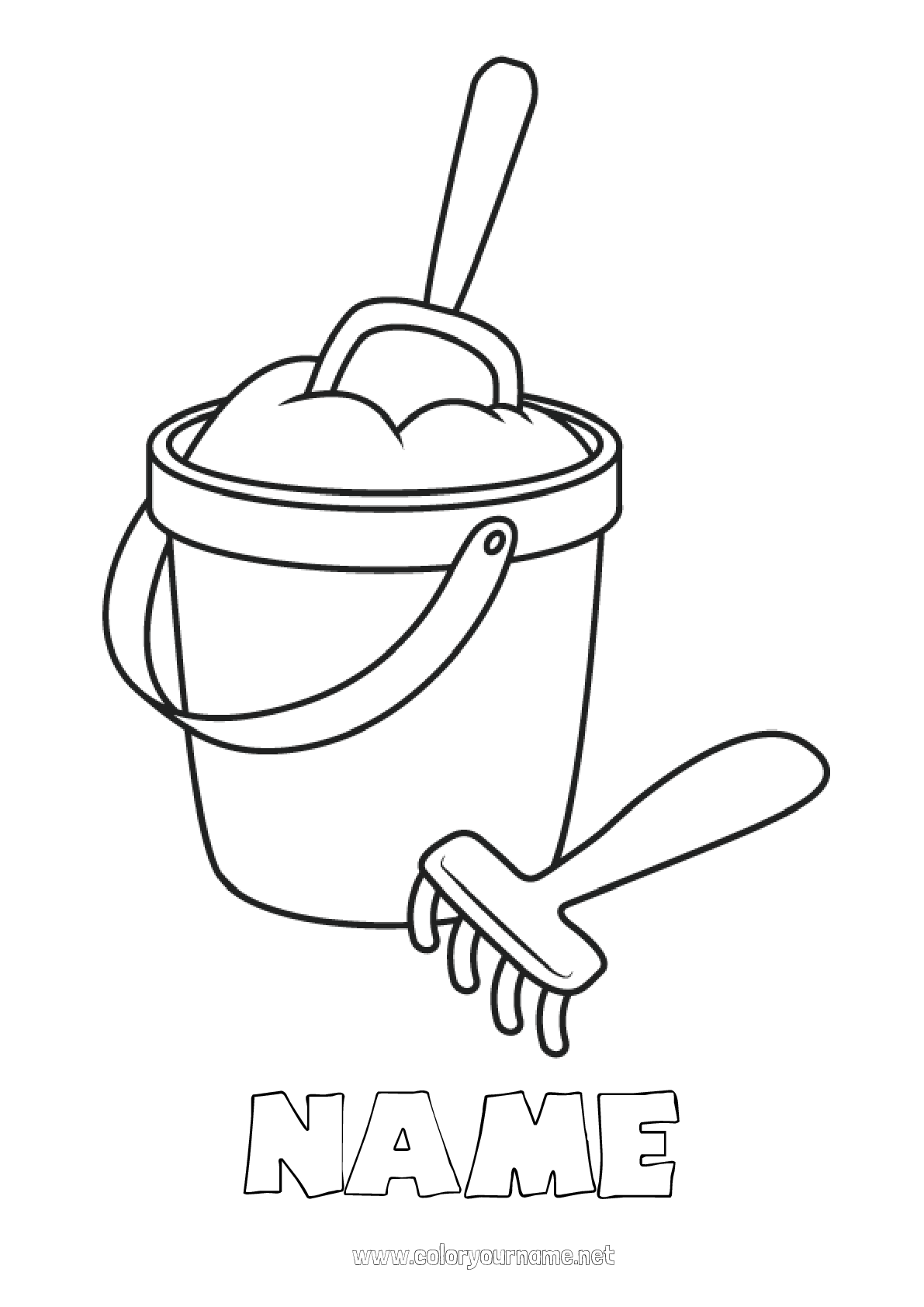 Pail And Shovel Coloring Pages