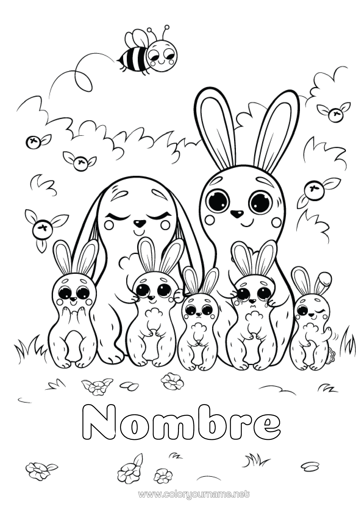 Nº de colorear 2136 - Lindo Conejo Niño