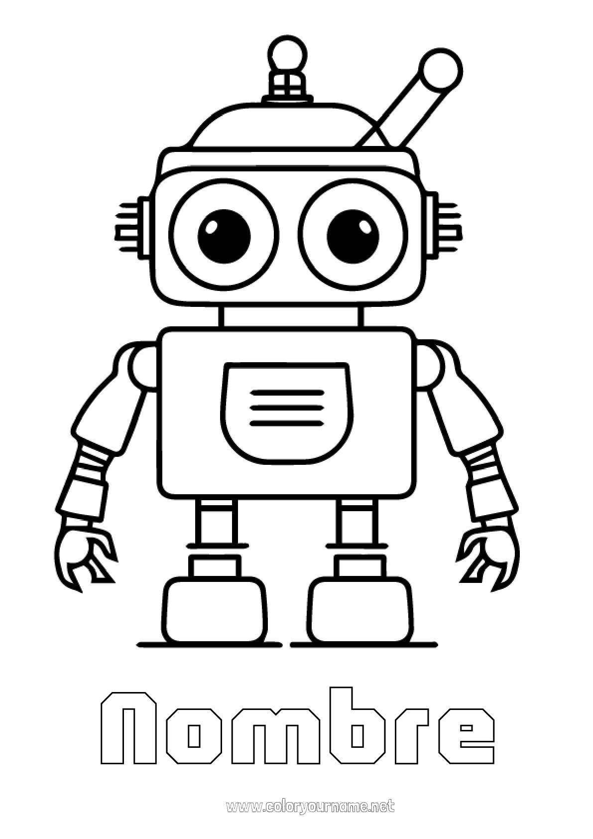 Nº de colorear 2178 - Robot Dibujos fáciles para colorear