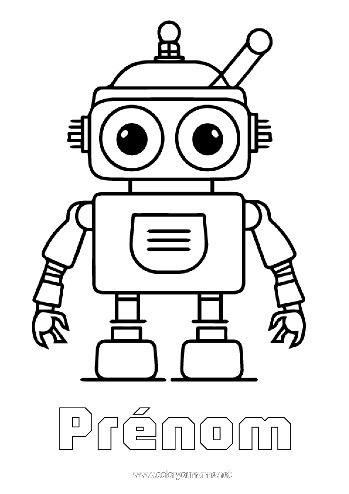 Coloriage n°2178 - Robot Coloriages faciles