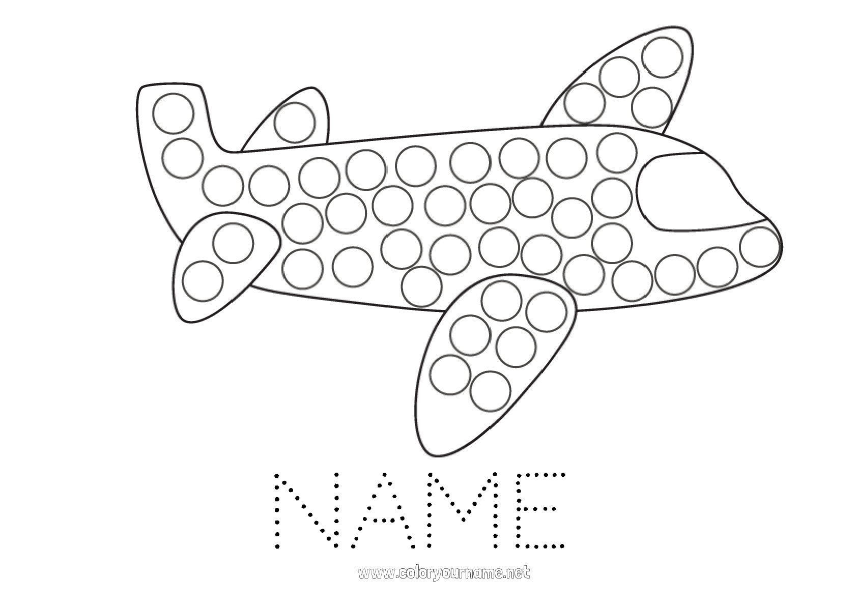 Coloring page No.2179 - Plane Vehicles Children's activities