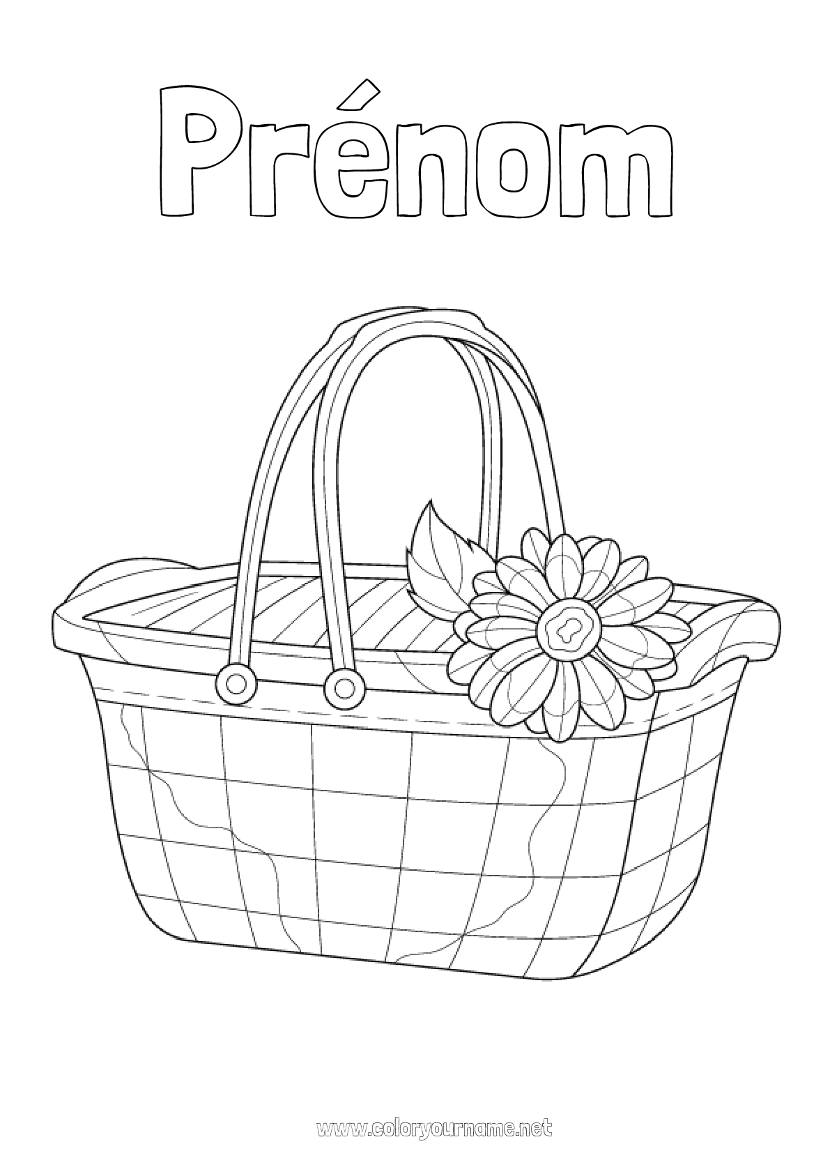 Coloriage n°2184 - Panier Coloriages intermédiaires Coloriages complexes